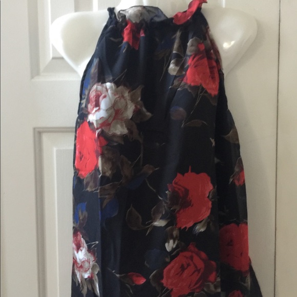 Darling | Tops | Black Floral Sleeveless Top | Poshmark